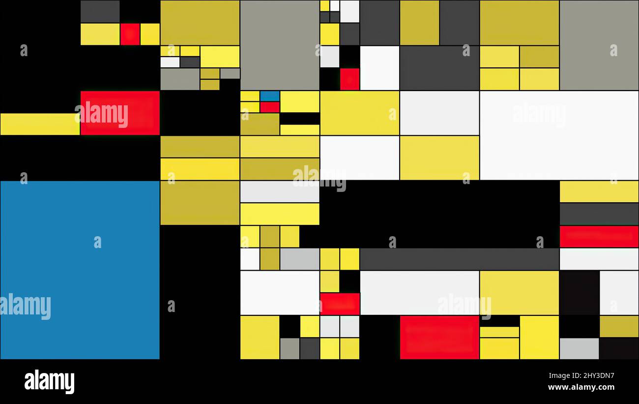 Colorful rectangles mondrian style art illustration Stock Photo - Alamy