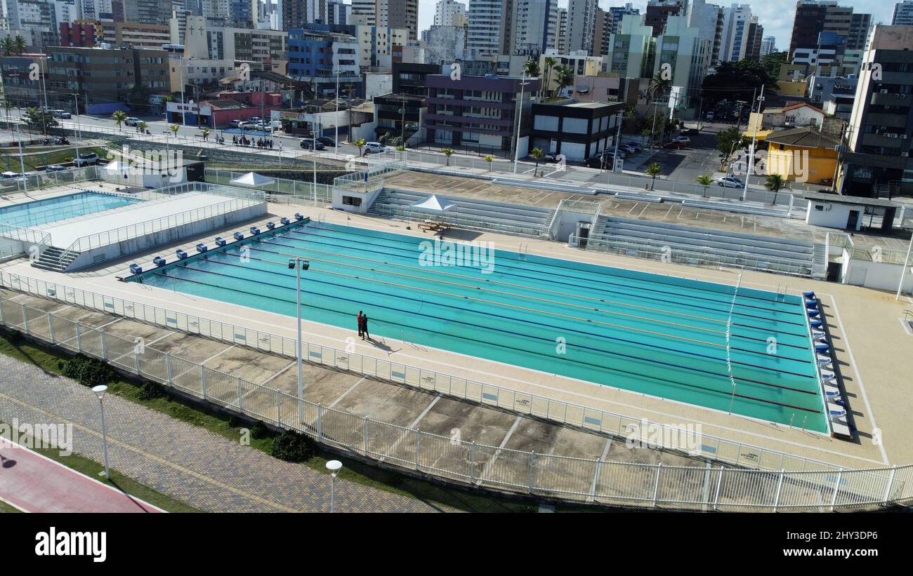 salvador, bahia, brazil - march 7, 2022: view of the swimming pool of ...