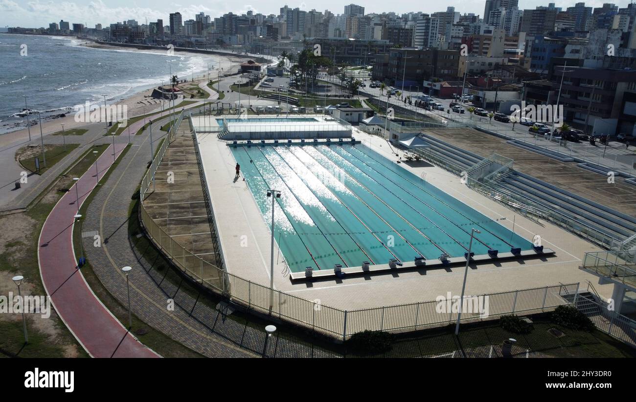 salvador, bahia, brazil - march 7, 2022: view of the swimming pool of ...