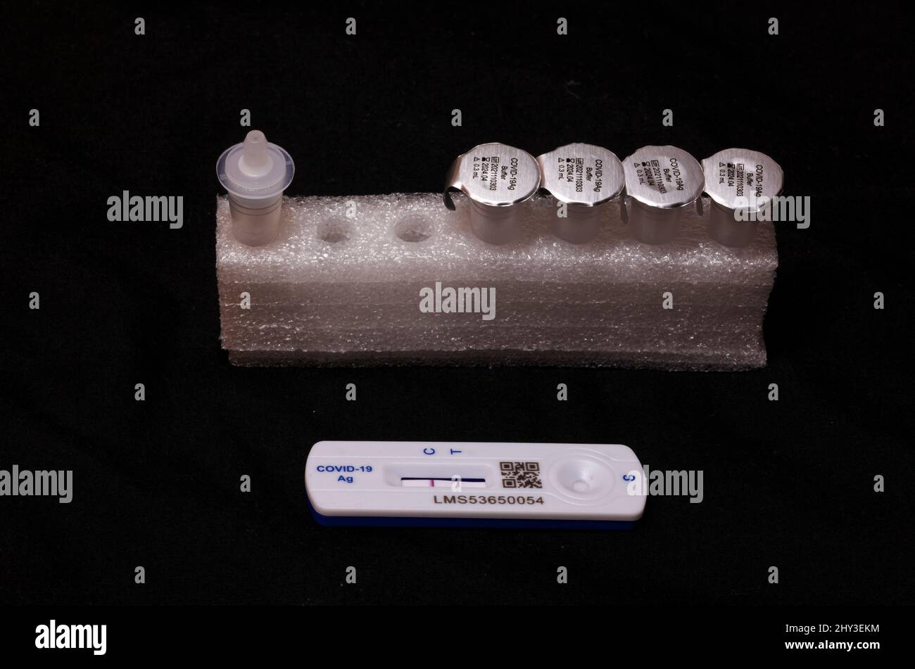 Positive Covid 19 lateral flow test / rapid lateral flow antigen ...