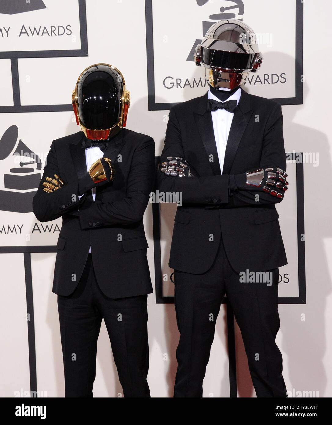 Daft Punk arrives at the 56th annual GRAMMY Awards at Staples Center on ...