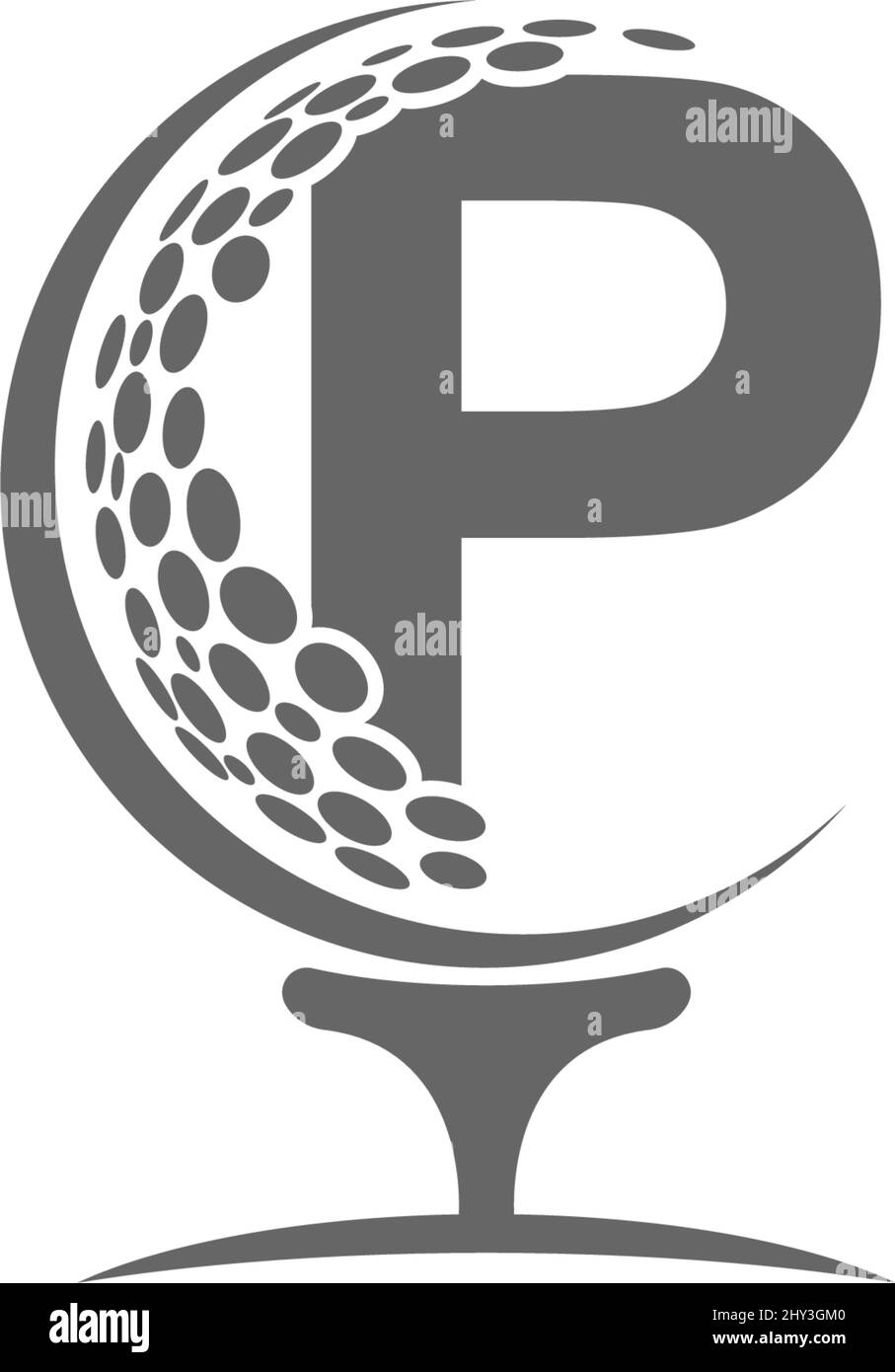 Letter P and golf ball icon logo design illustration Stock Vector Image ...