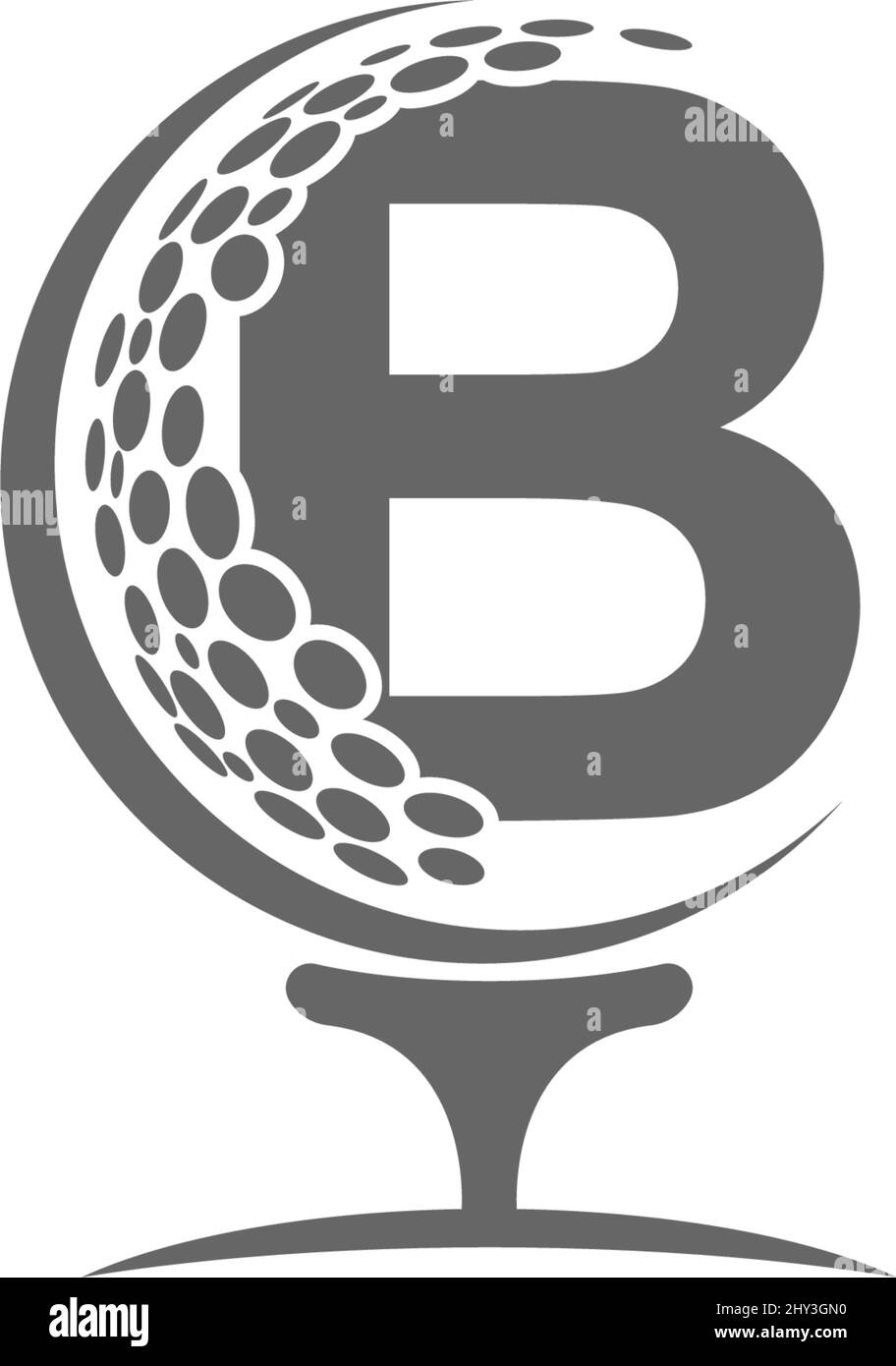 Letter B and golf ball icon logo design illustration Stock Vector Image ...