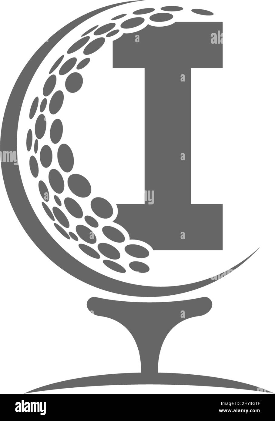 Letter I and golf ball icon logo design illustration Stock Vector Image ...