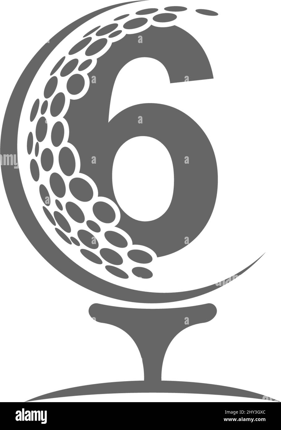 Number 6 and golf ball icon logo design illustration Stock Vector Image ...
