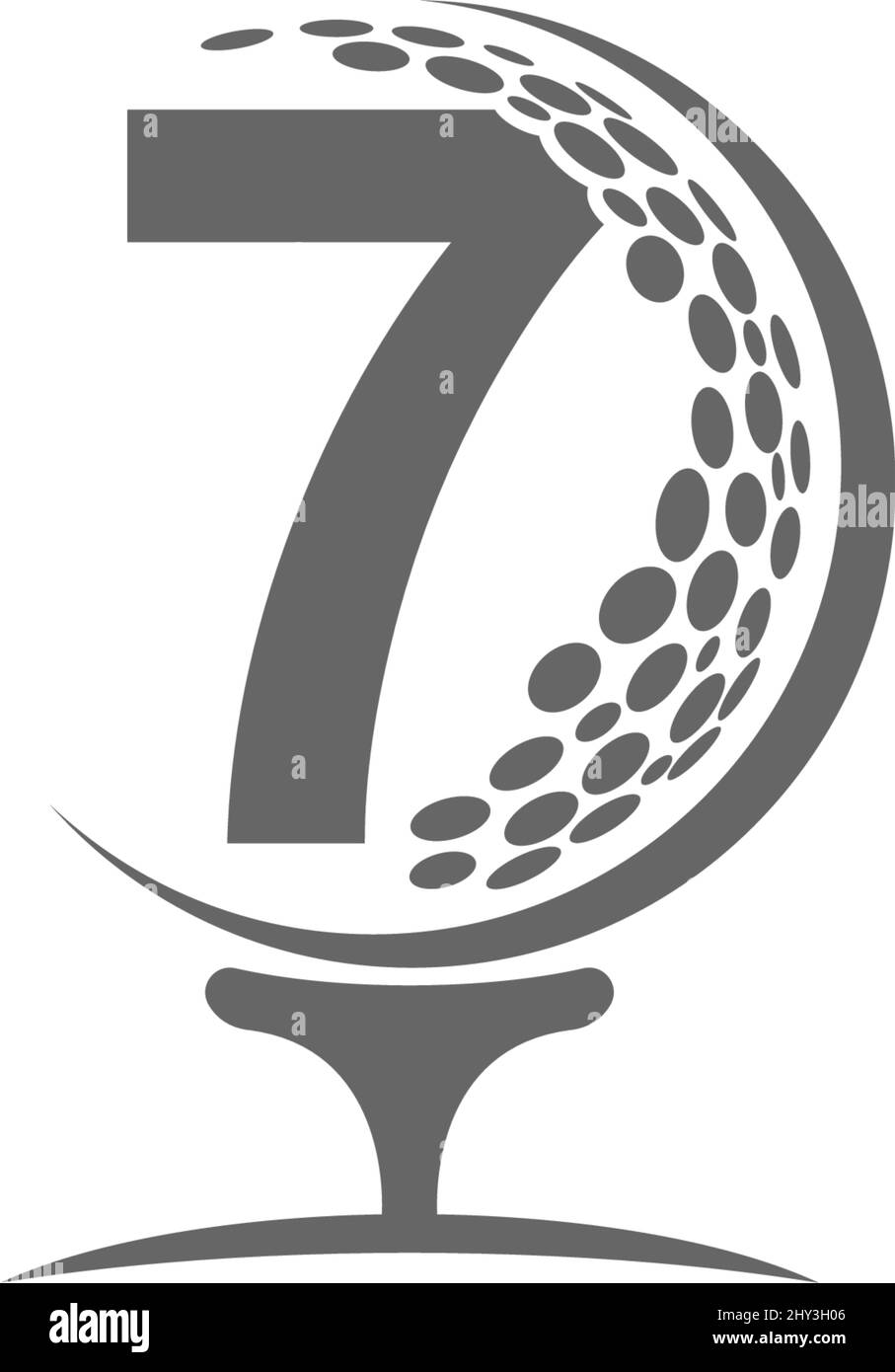 Number 7 and golf ball icon logo design illustration Stock Vector Image ...