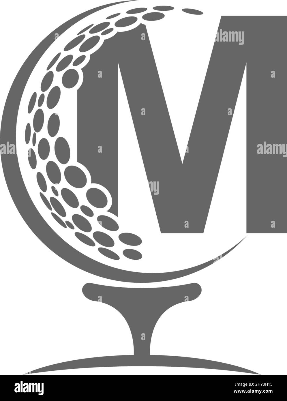Letter M and golf ball icon logo design illustration Stock Vector Image ...