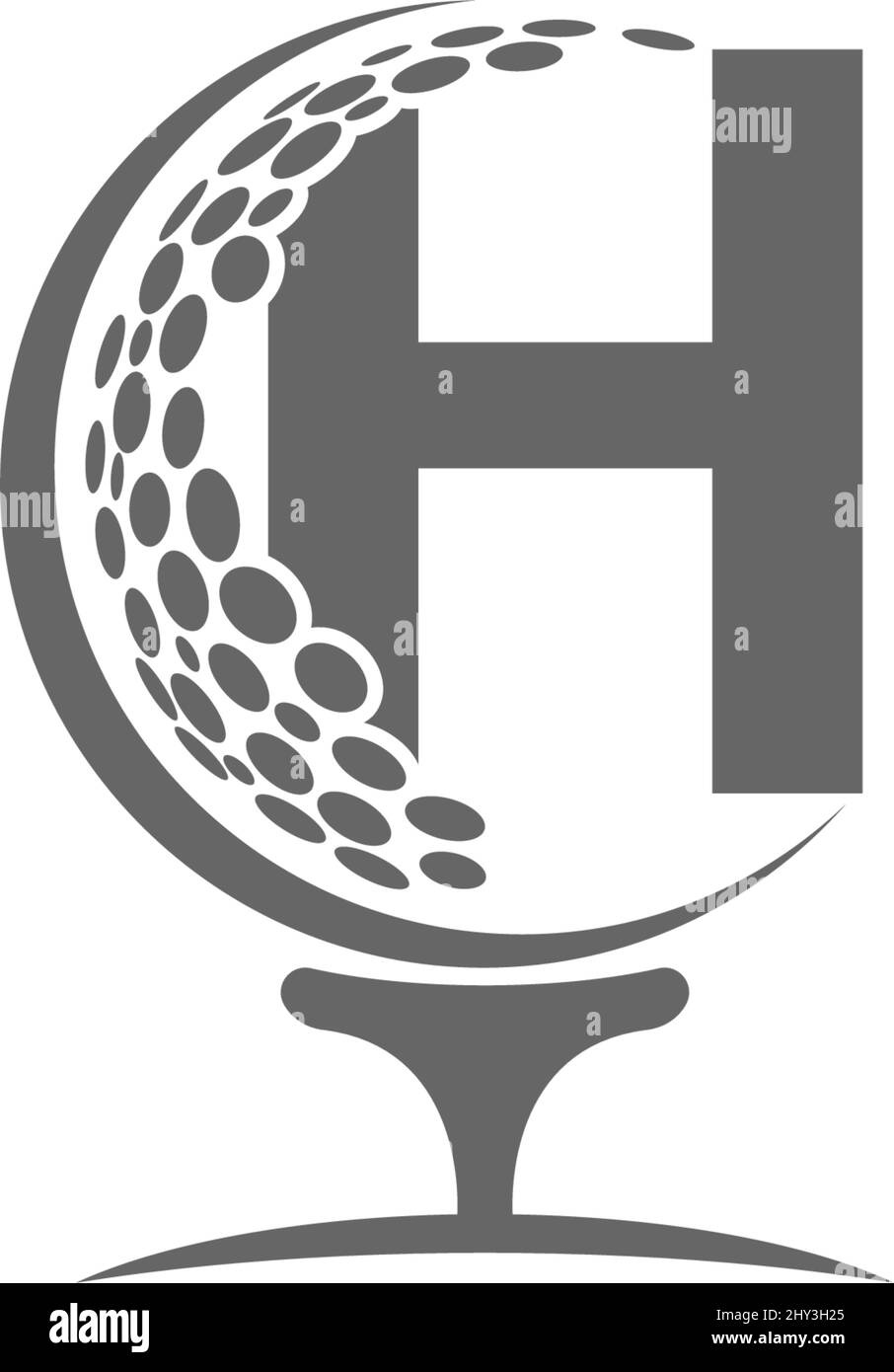 Letter H and golf ball icon logo design illustration Stock Vector Image ...