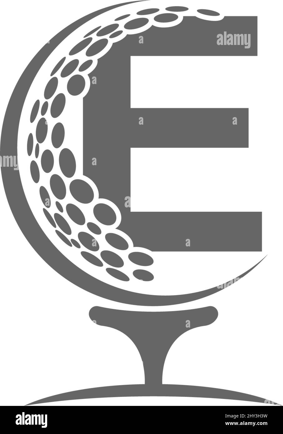 Letter E and golf ball icon logo design illustration Stock Vector Image ...