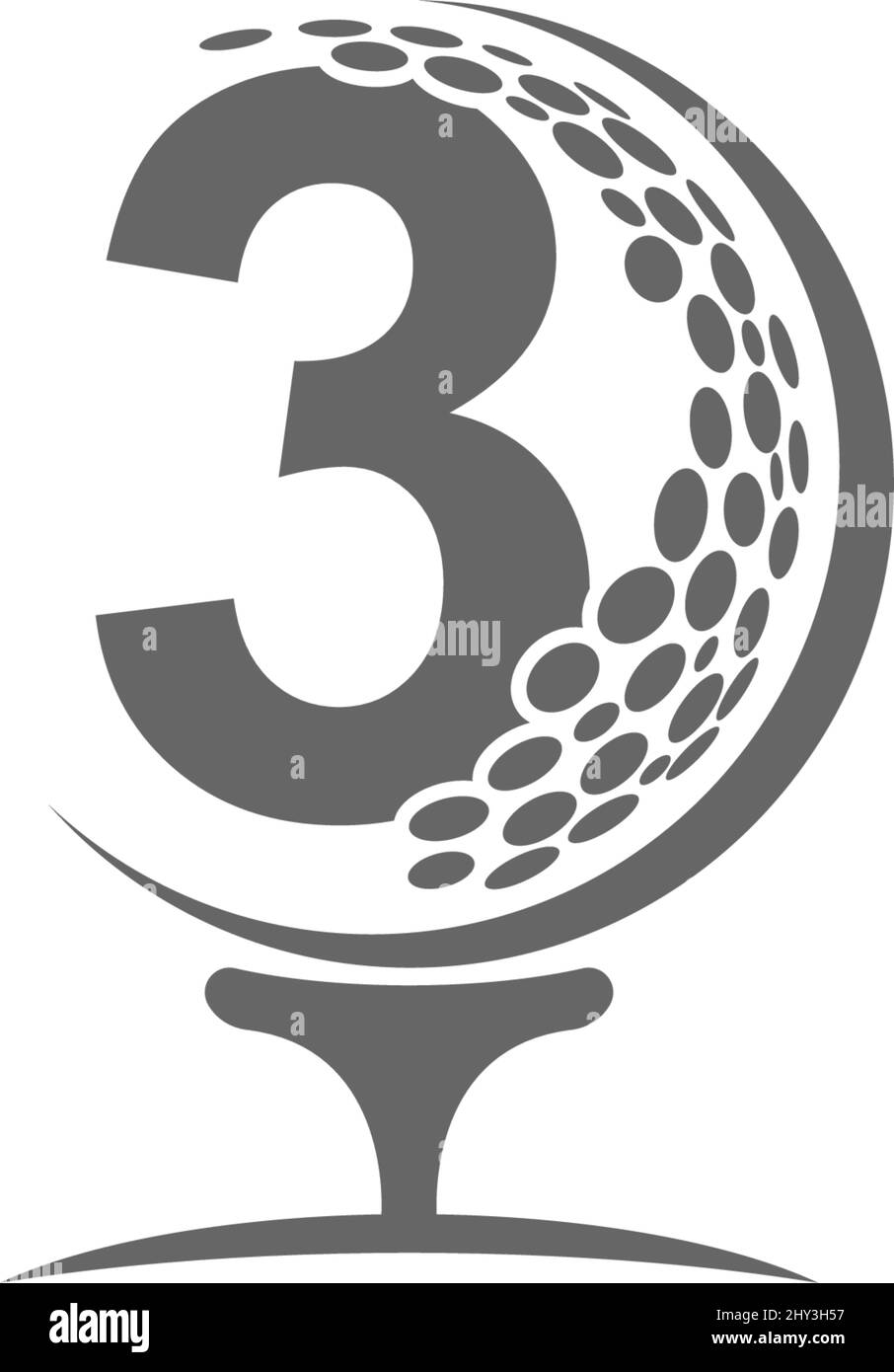 Number 3 and golf ball icon logo design illustration Stock Vector Image ...