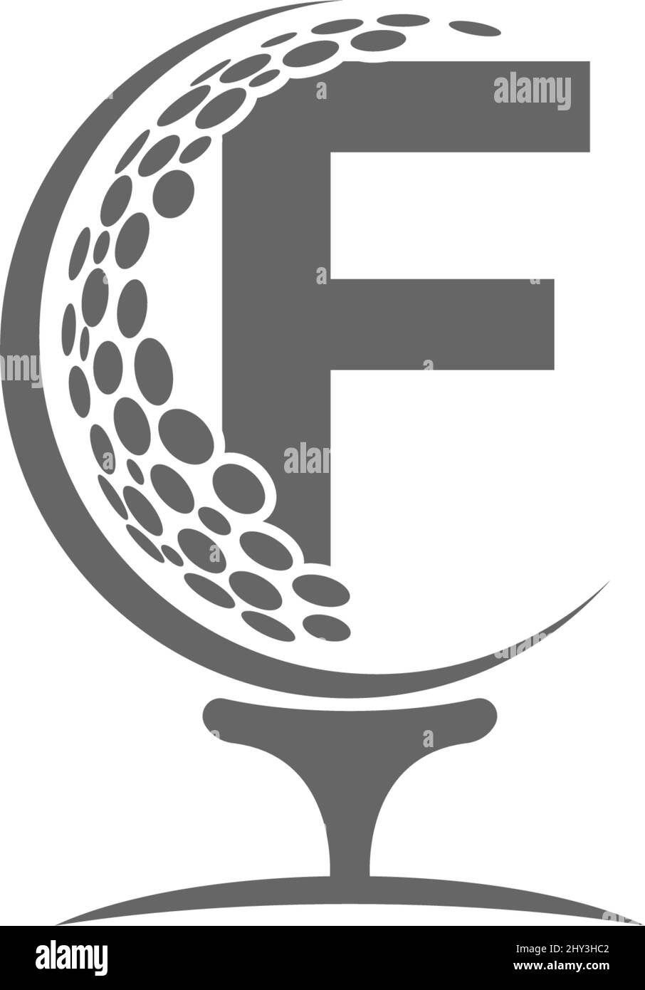 Letter F and golf ball icon logo design illustration Stock Vector Image ...