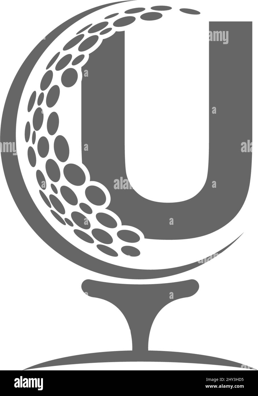 Letter U and golf ball icon logo design illustration Stock Vector Image ...