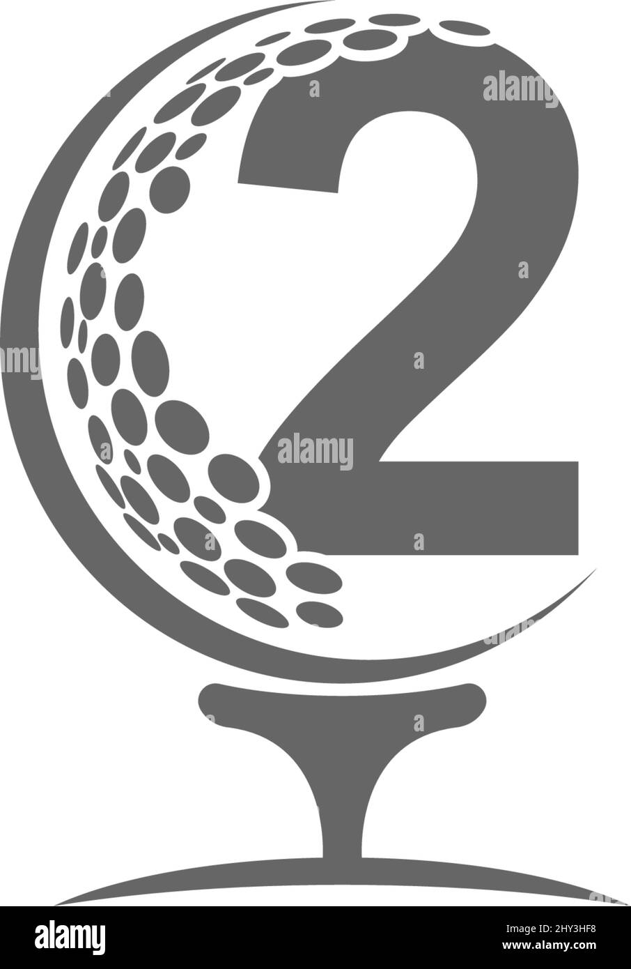Number 2 and golf ball icon logo design illustration Stock Vector Image ...