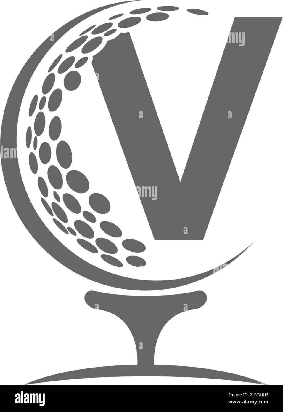 Letter V and golf ball icon logo design illustration Stock Vector Image ...