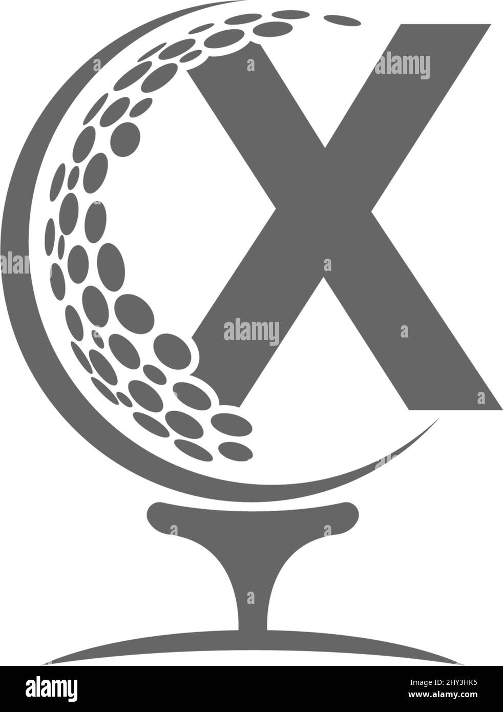 Letter X and golf ball icon logo design illustration Stock Vector Image ...