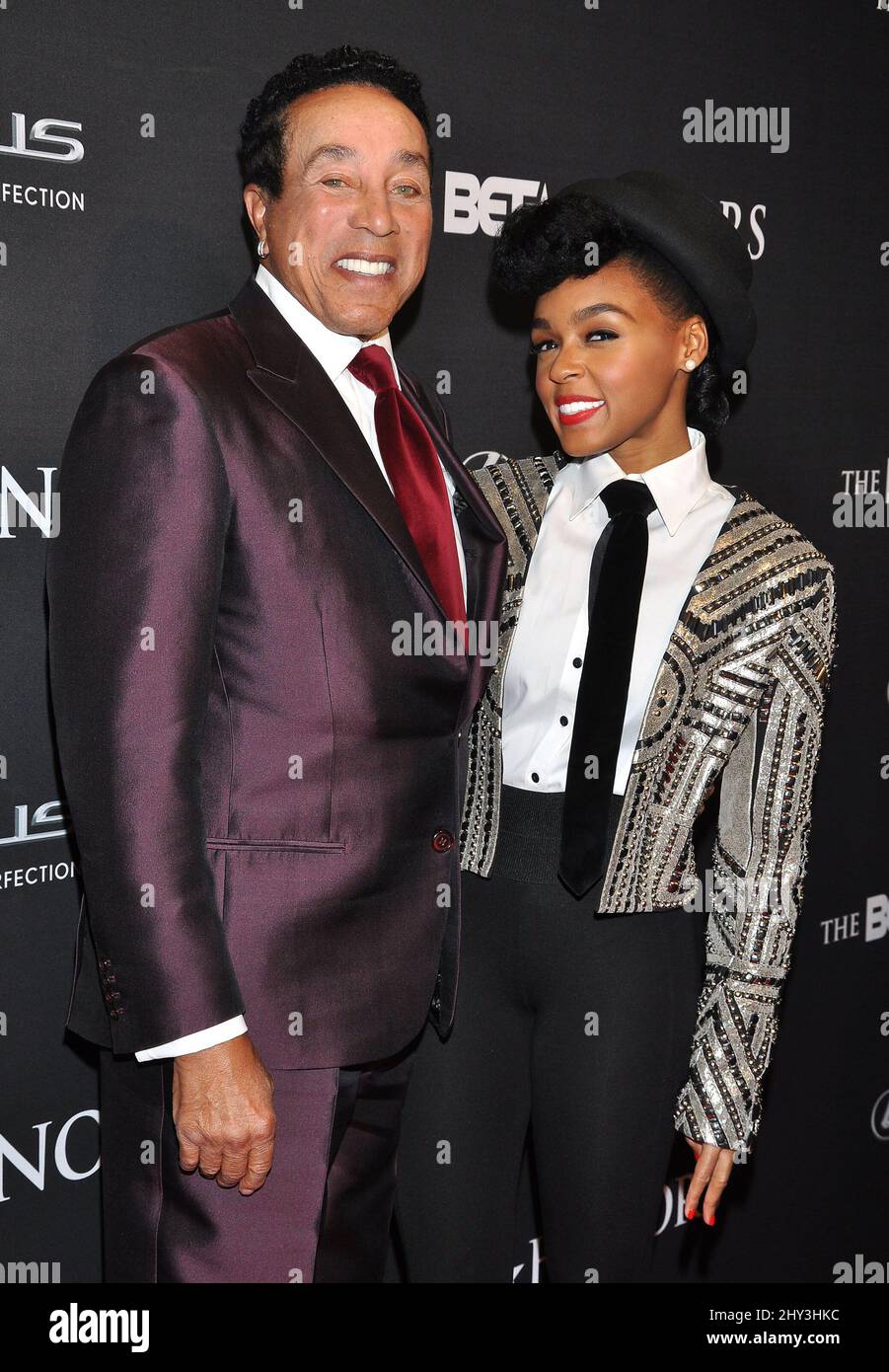 Smokey Robinson and Janelle Monae attending the 2014 BET Honours Awards ...