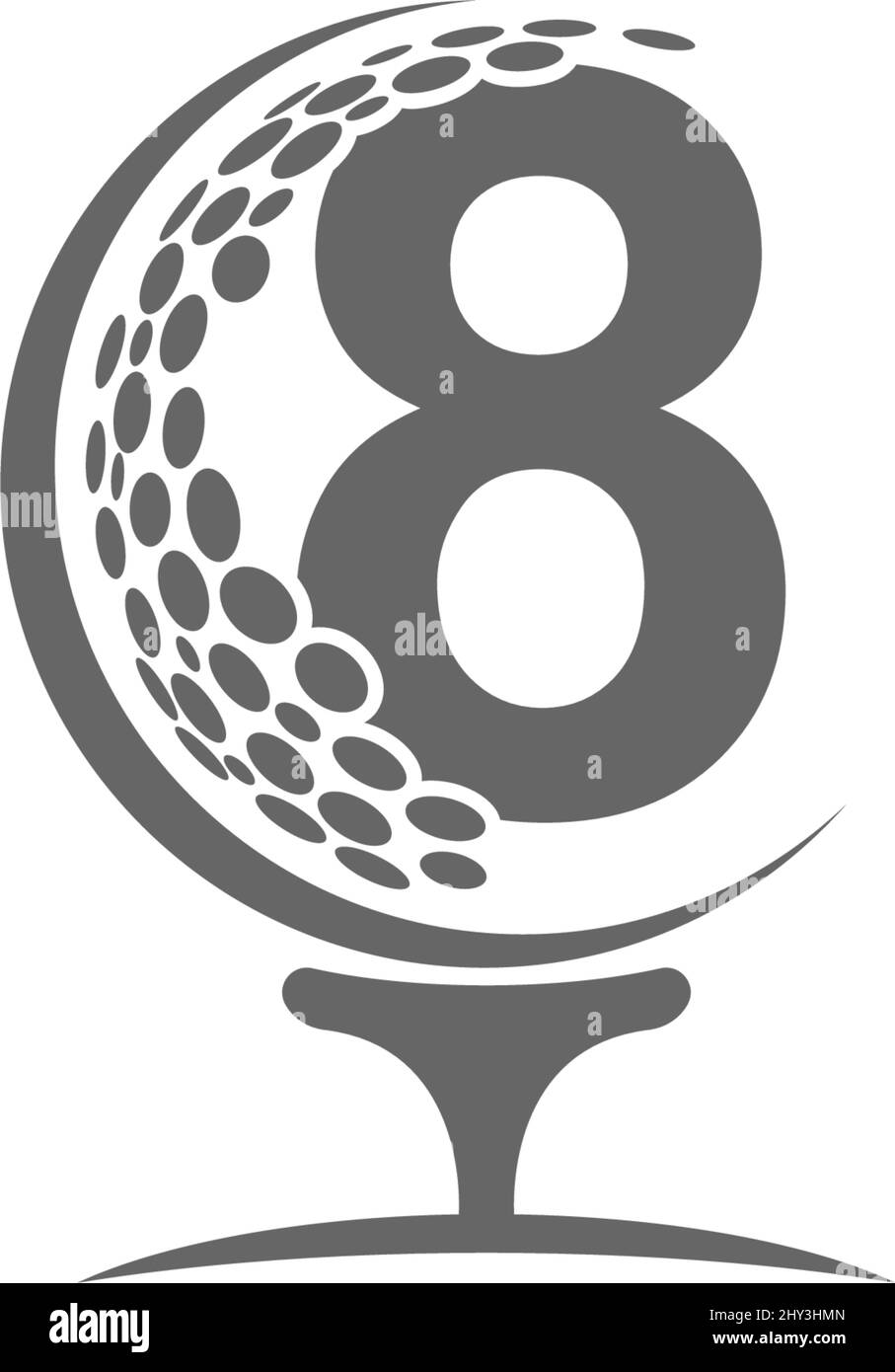 Number 8 and golf ball icon logo design illustration Stock Vector Image ...