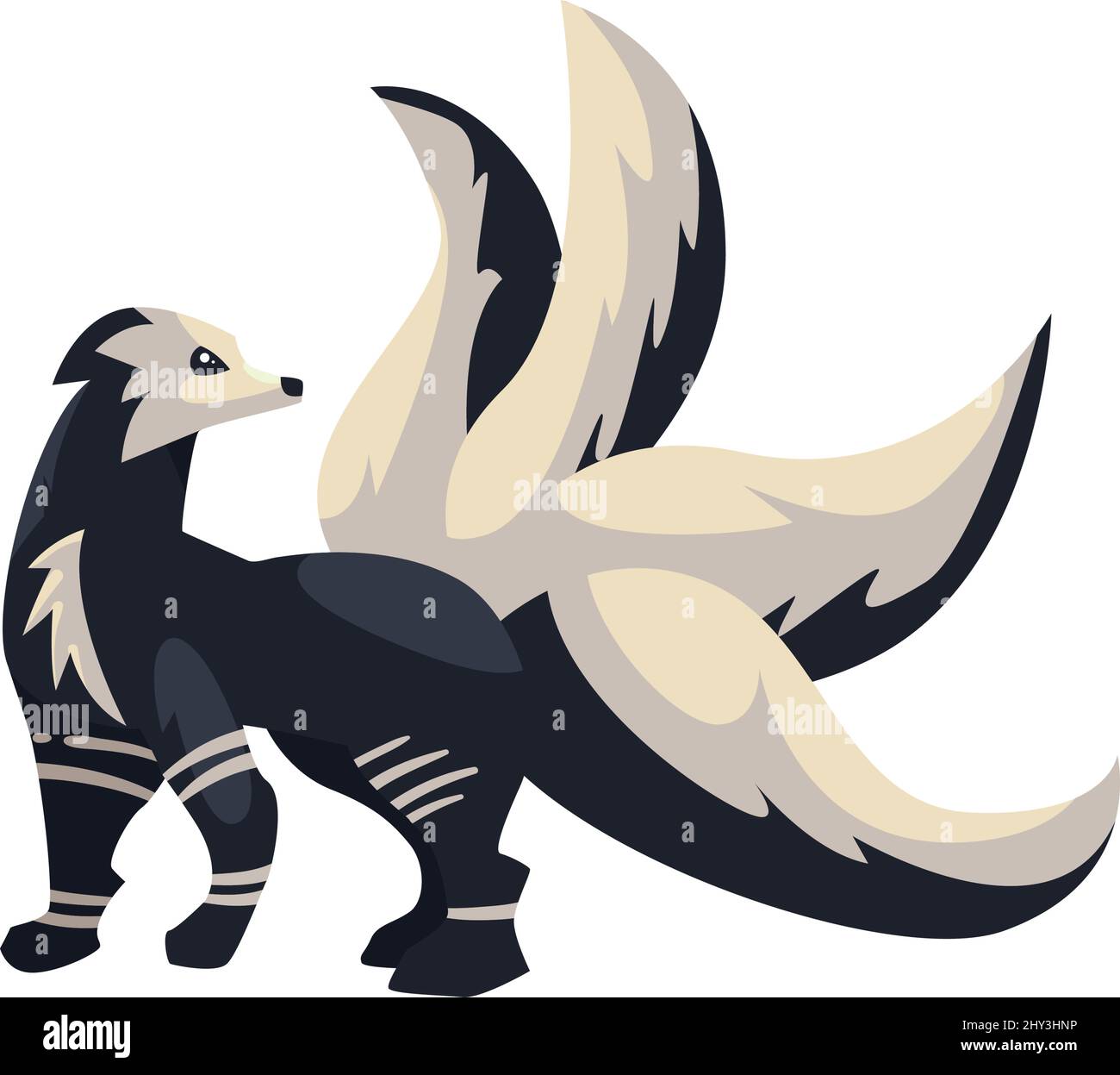 magical multi tailed fox Stock Vector Image & Art - Alamy