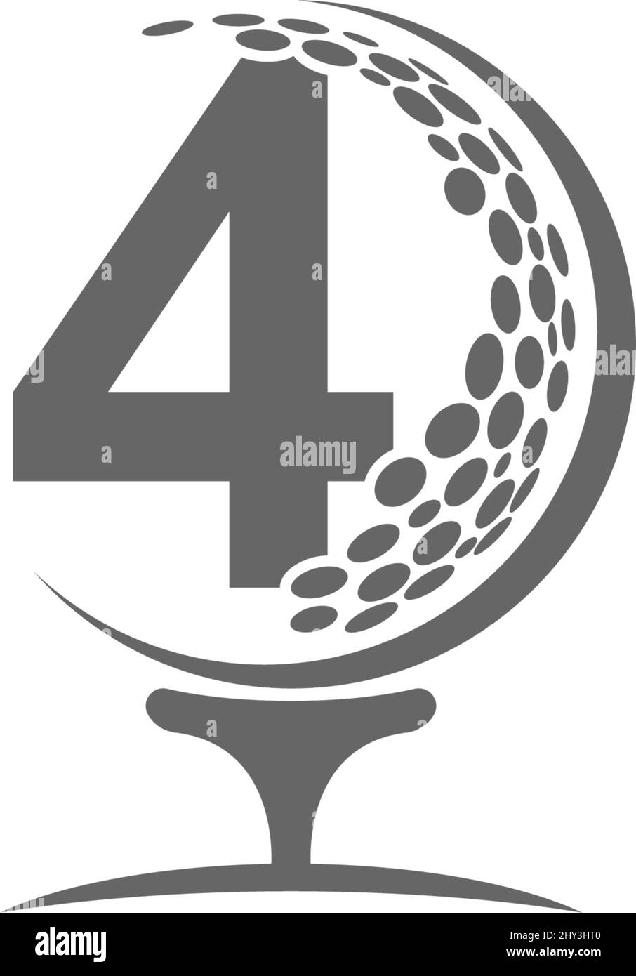 Number 4 and golf ball icon logo design illustration Stock Vector Image ...