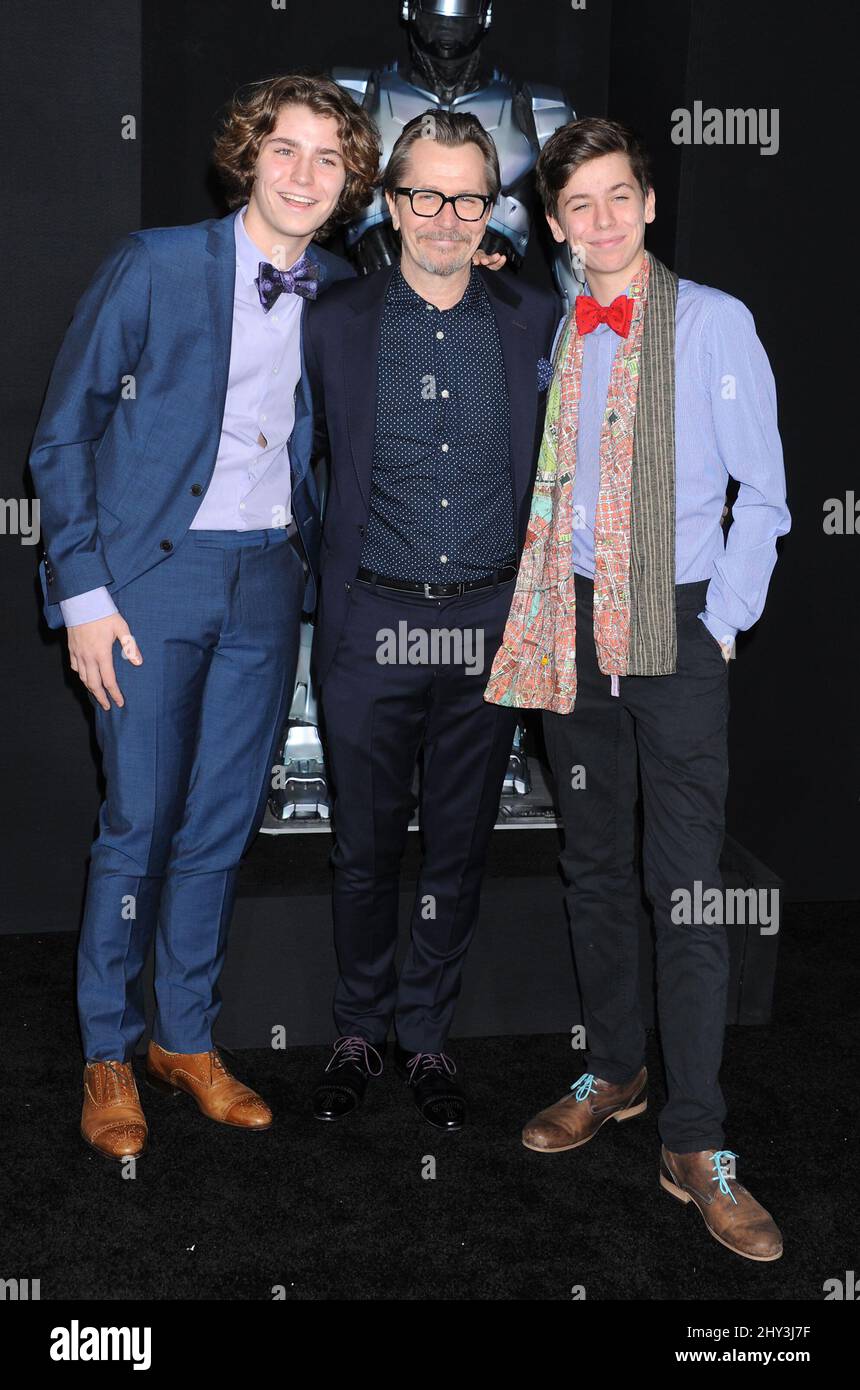 Gulliver Oldman, Gary Oldman and Charlie Oldman attends the Robocop ...