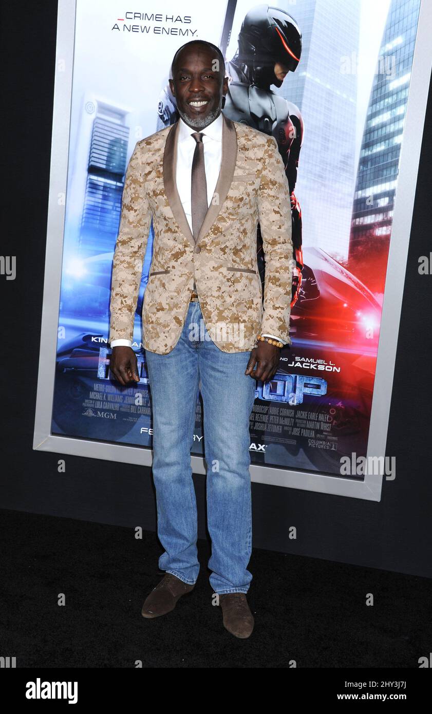 Michael K. Williams attends the Robocop premiere at the Chinese Theatre ...