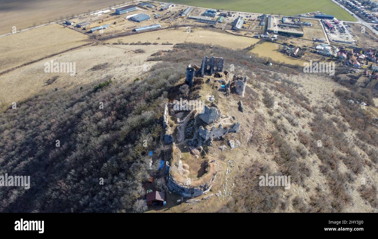 Aerial view of the ancient Turna castle, Slovakia Stock Photo - Alamy