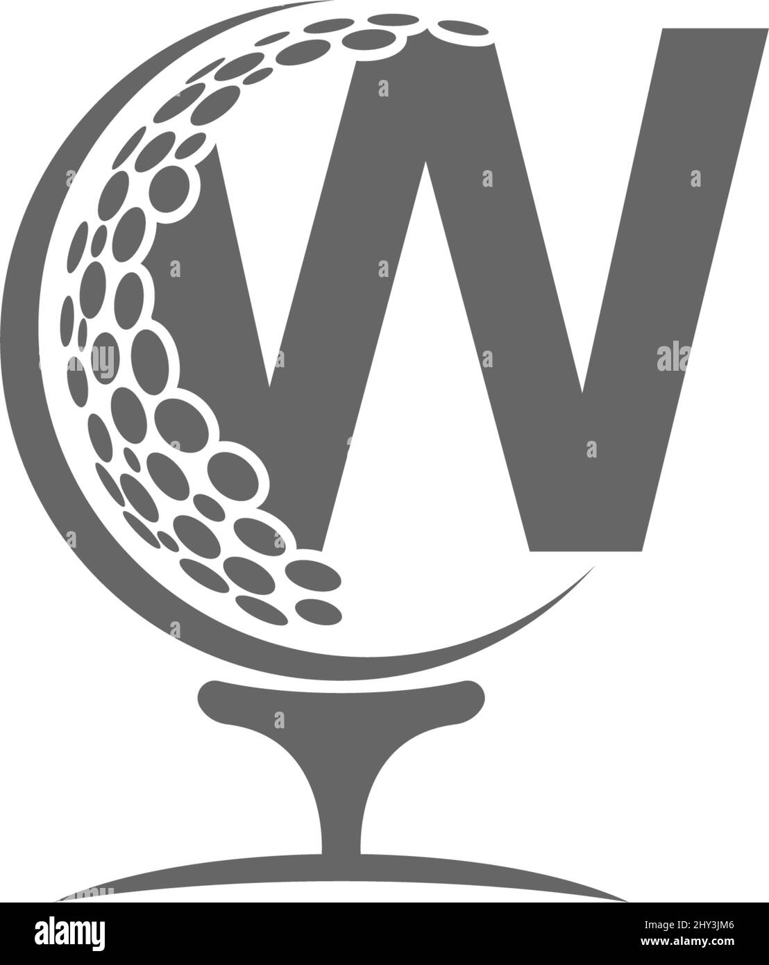 Letter W and golf ball icon logo design illustration Stock Vector Image ...