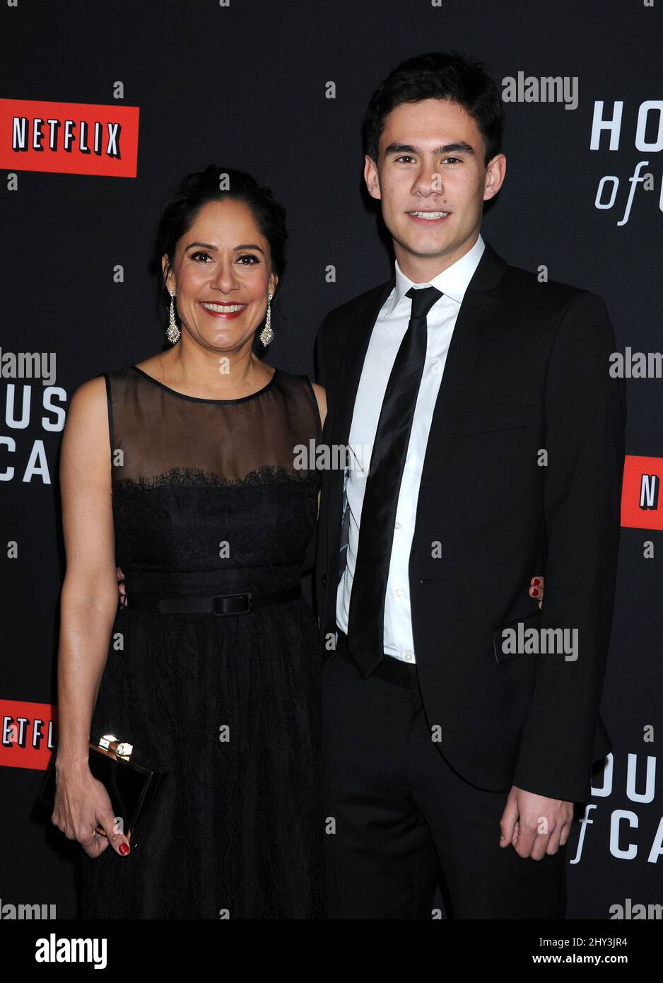 Sakina Jaffrey and Cassius Wilkinson arrives at Netflix's "House of Cards" Los Angeles season 2 ...