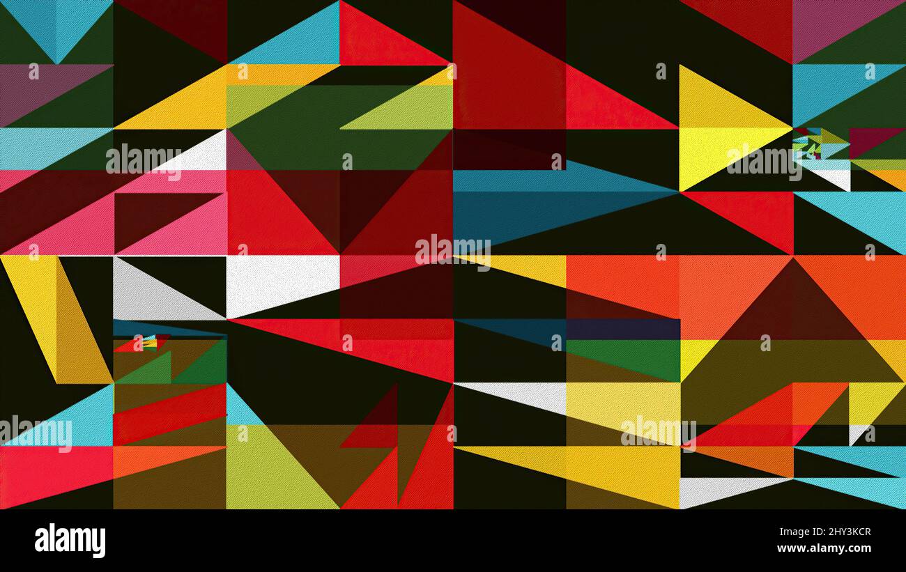 Artwork of abstract composition made with geometrical shapes Stock ...