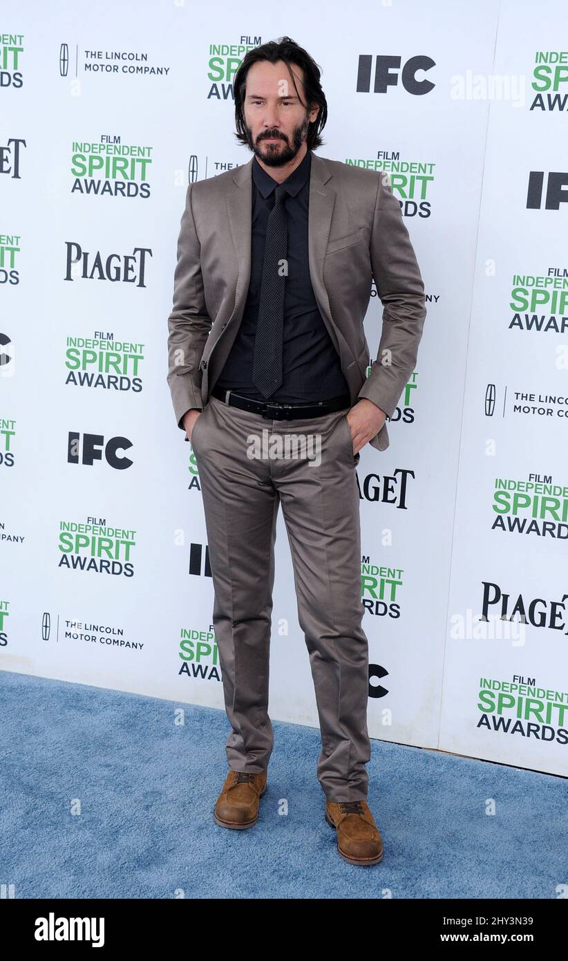 Keanu Reeves attending the Film Independent Spirit Awards 2014 Stock ...
