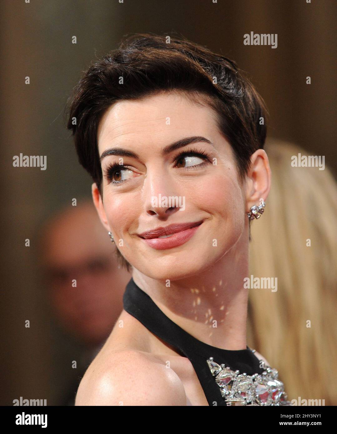 Anne Hathaway arriving at the 86th Academy Awards held at the Dolby ...