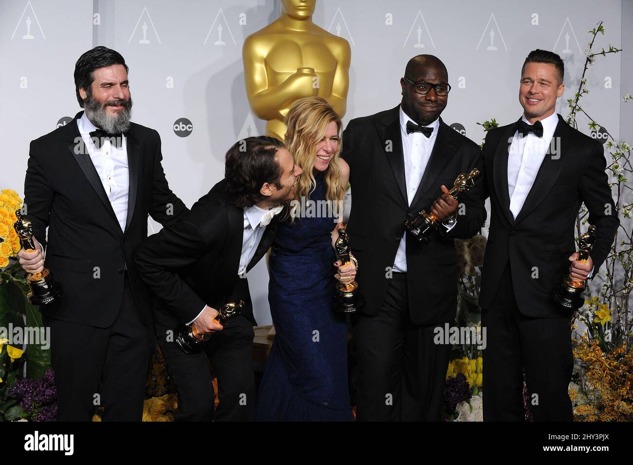 From left, Anthony Katagas, Jeremy Kleiner, Dede Gardner, Steve McQueen ...