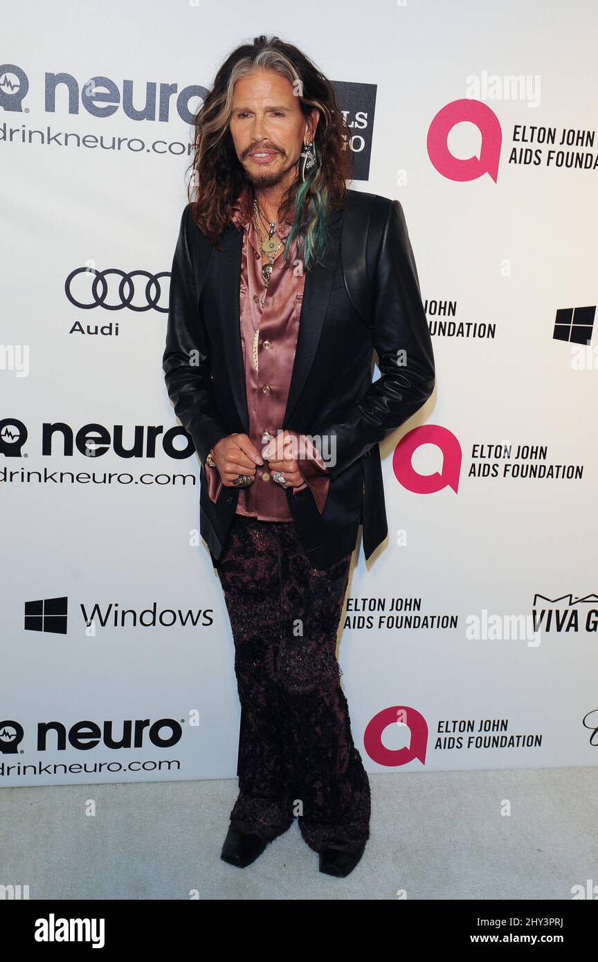 Steven Tyler arriving for the 2014 Elton John AIDS Foundation Academy ...