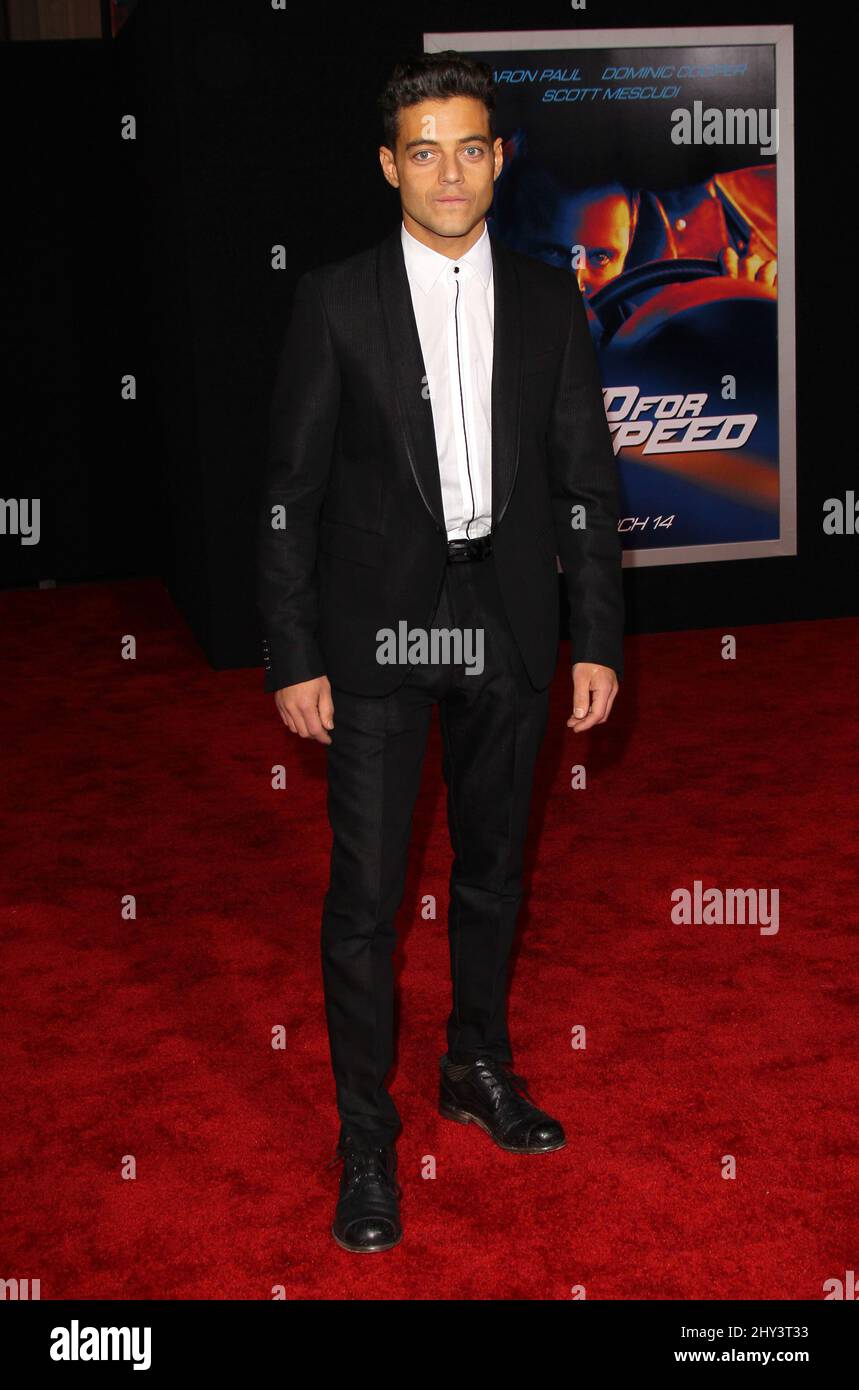 Rami Malek attending the "Need For Speed" U.S. premiere held at the TLC ...