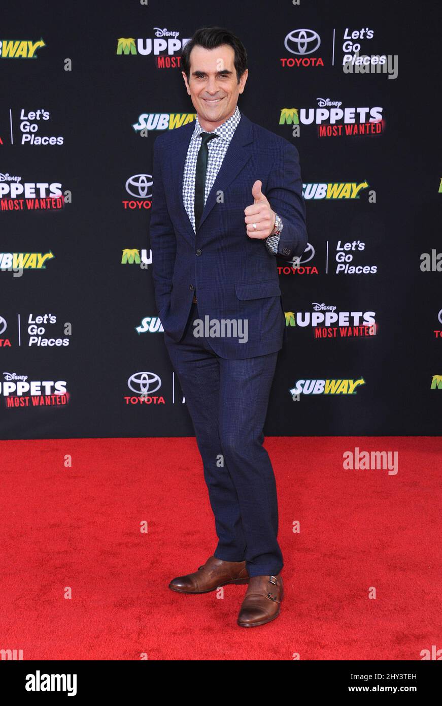 Ty Burrell attending the Muppets Most Wanted Los Angeles Premiere at ...