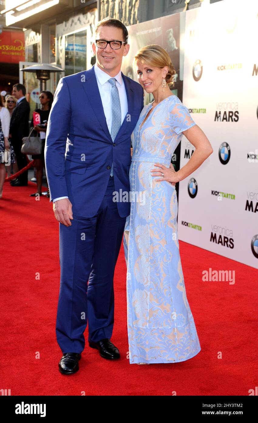 Rob Thomas and Katie Thomas attending the premiere of Veronica Mars in ...