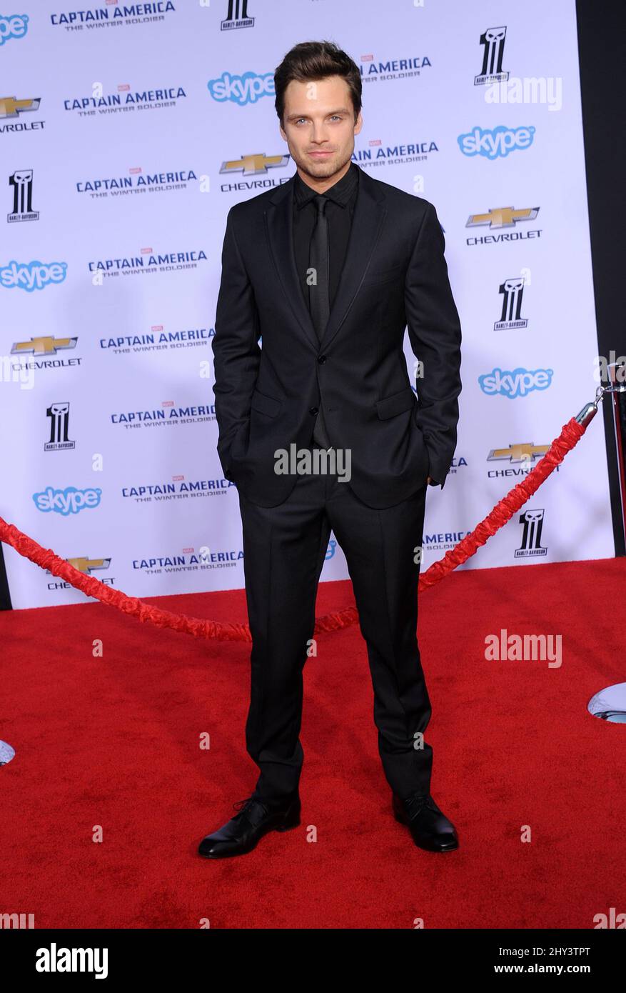 Sebastian stan attending premiere captain america hi-res stock ...