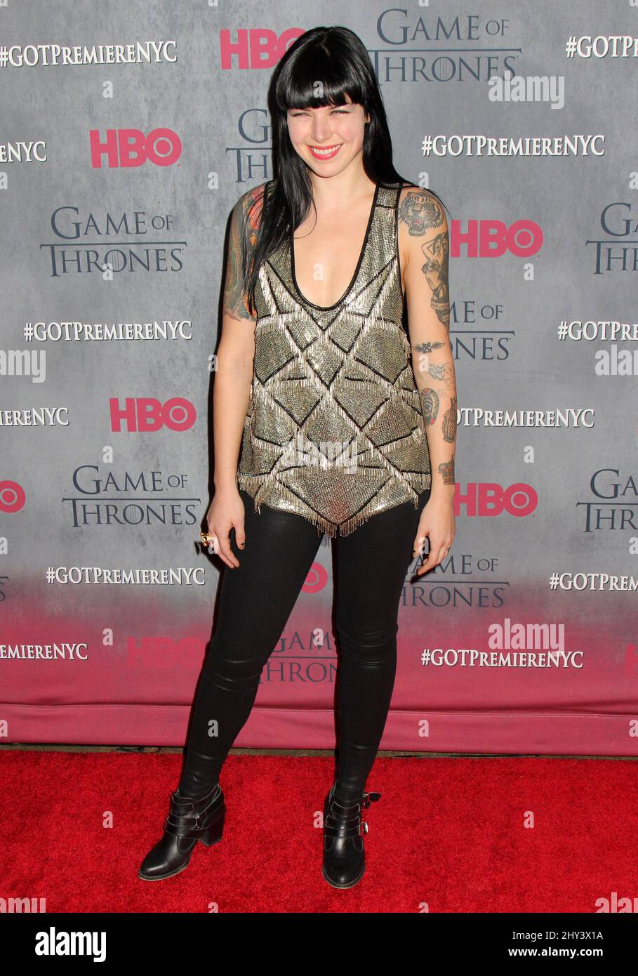 Alexis Krauss attending the season four premiere of Game of Thrones in ...