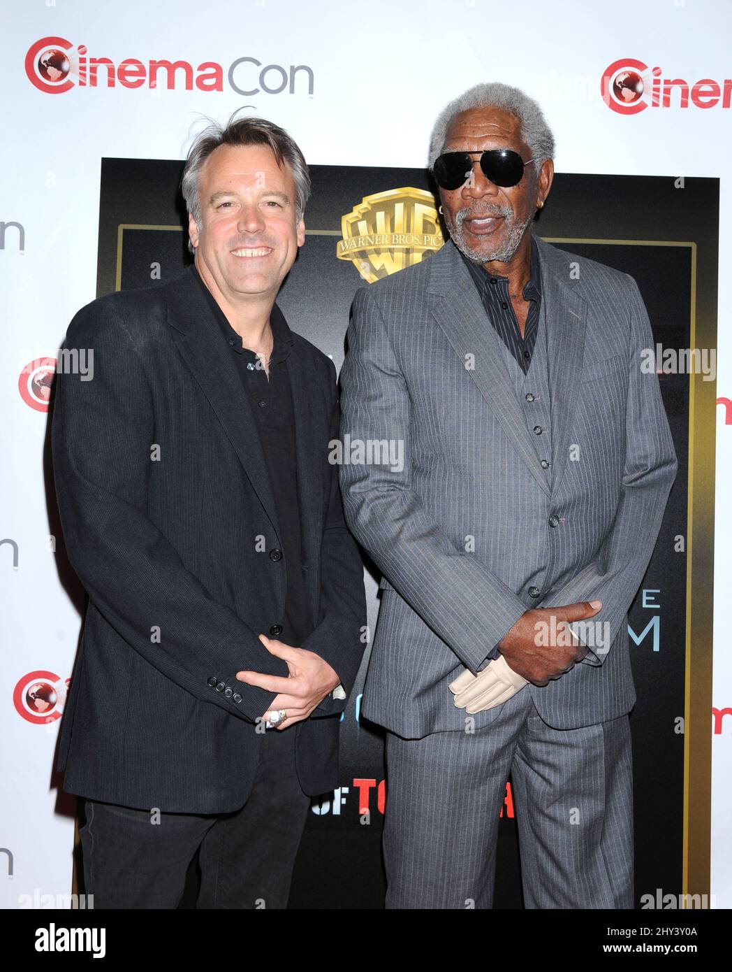 Wally Pfister and Morgan Freeman attending Warner Bros at CinemaCon ...