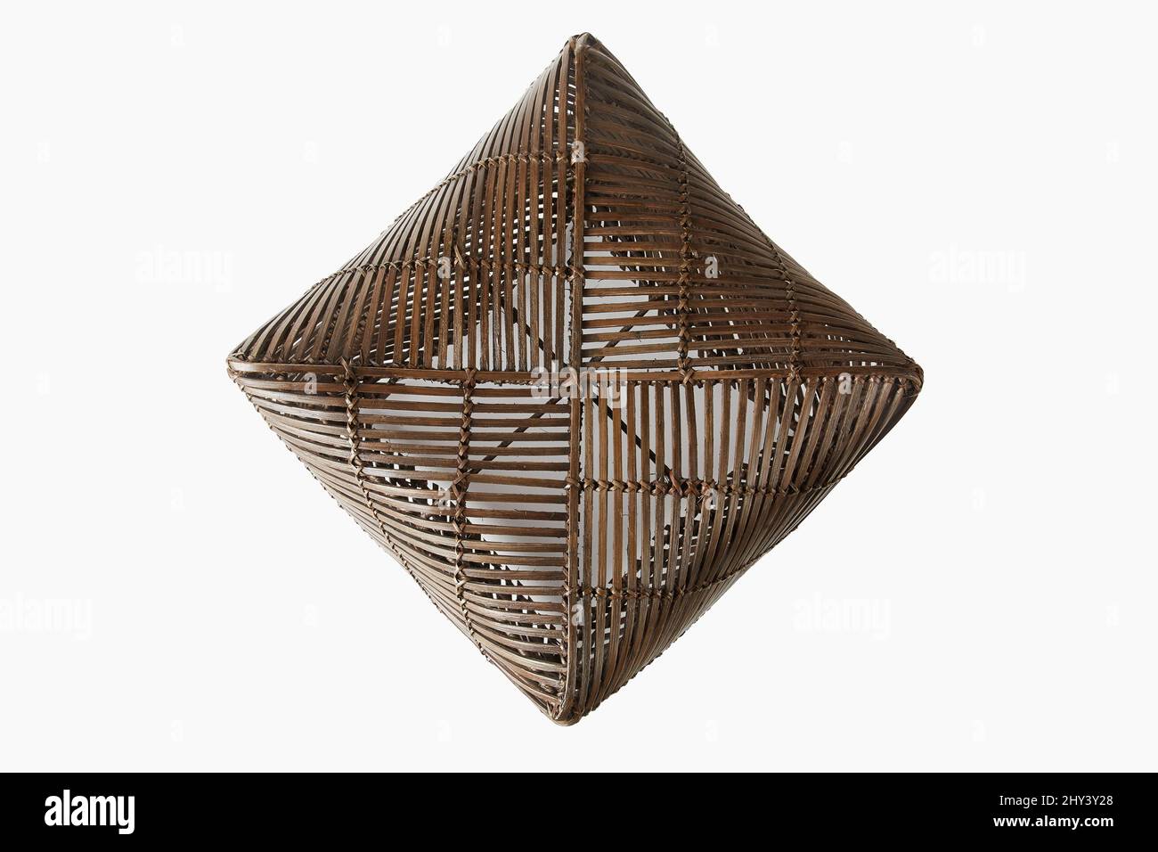 Top view of square wicker stool isolated on a white background Stock ...