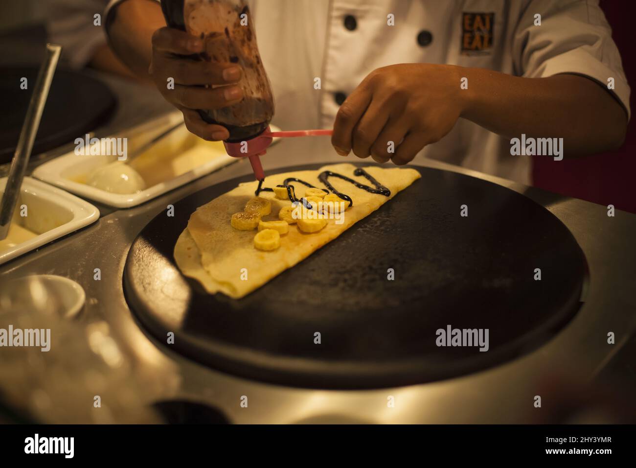 Banana crepe preparation hi-res stock photography and images - Alamy