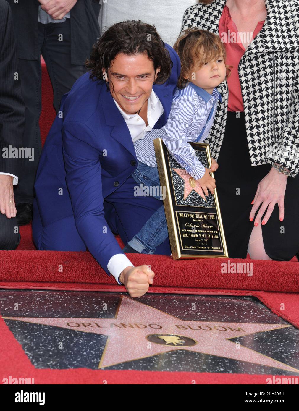 Orlando Bloom and Flynn Bloom Orlando Bloom Hollywood Walk of Fame Star ...