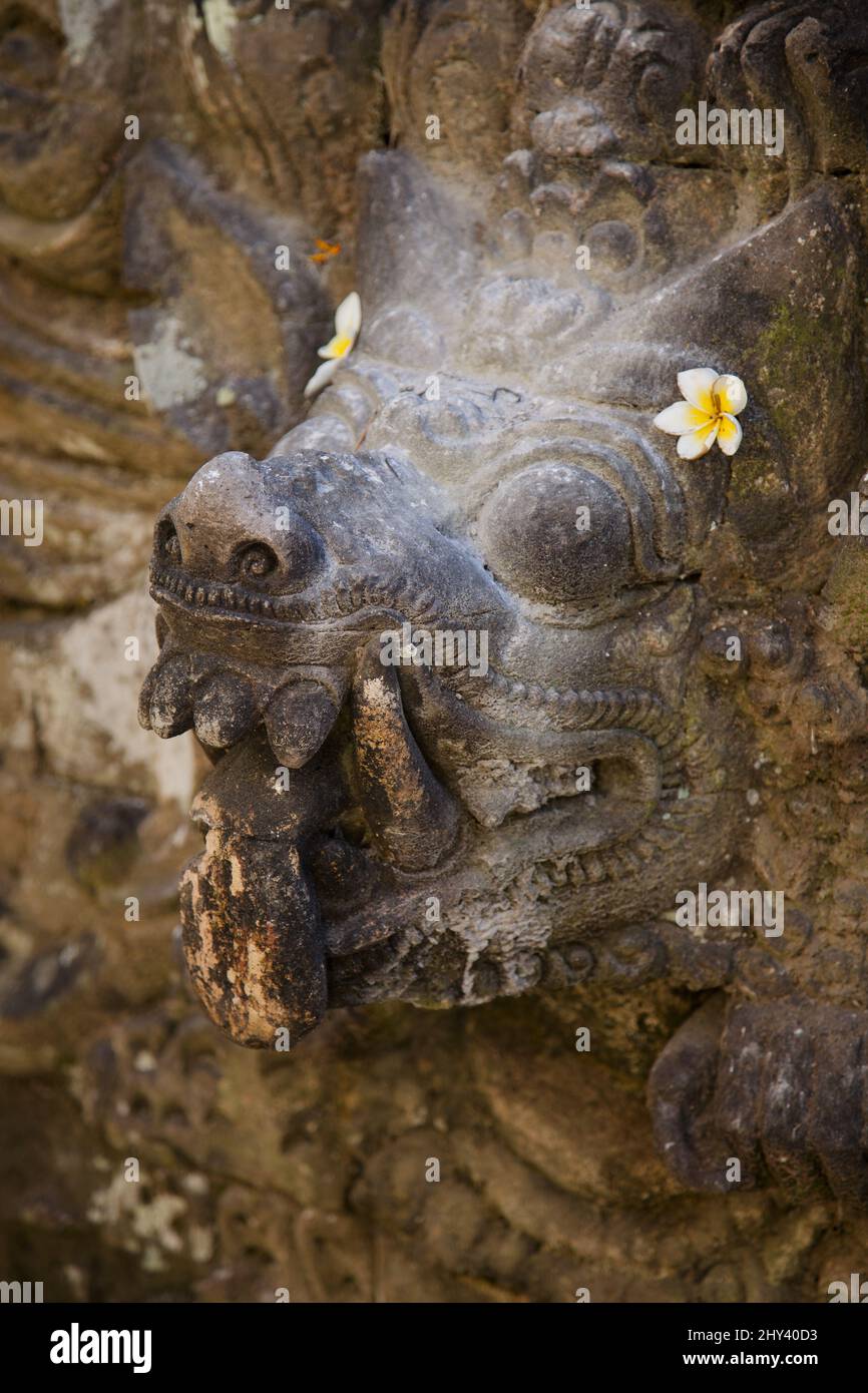 Vertical closeup of the statue in the temple. Bali, Indonesia Stock ...