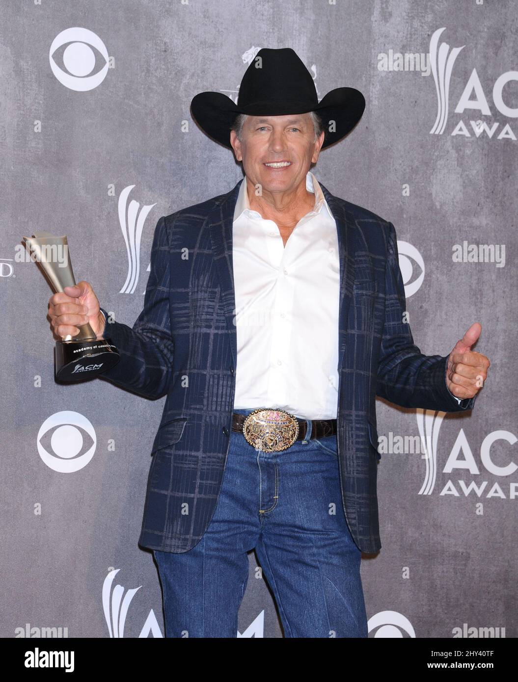 George Strait attending the 49th Annual Academy of Country Music Awards ...