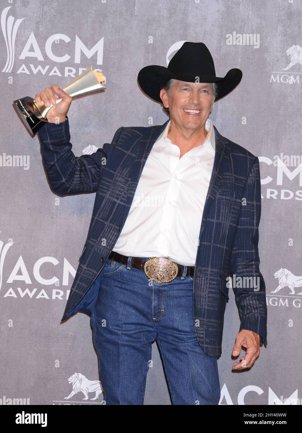 George Strait attending the 49th Annual Academy of Country Music Awards ...