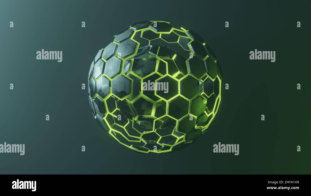 Visualization Nuclear physics core. Illustration Abstract Geometry ...