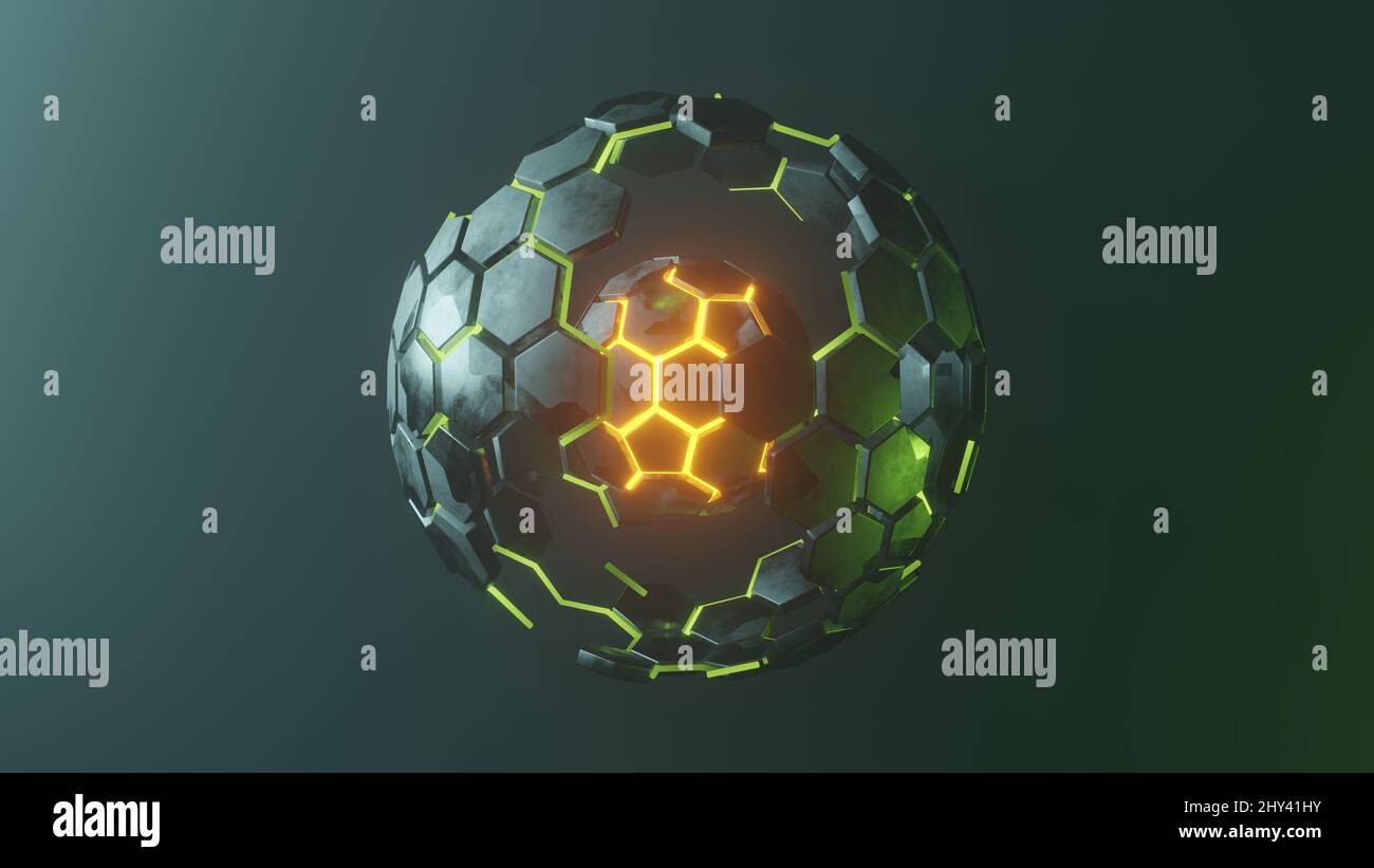 Visualization Nuclear physics core. Illustration Abstract Geometry ...