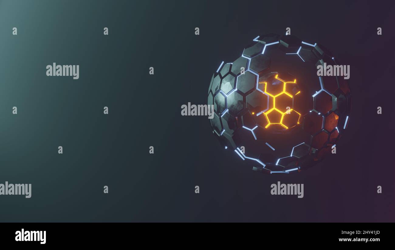 Visualization Nuclear physics core. Illustration Abstract Geometry ...