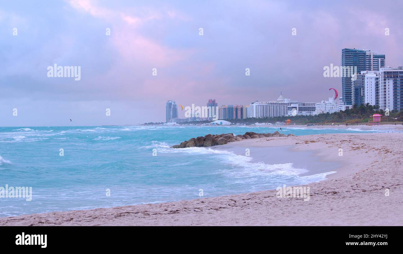 Wonderful blue water at Miami Beach - North Beach Stock Photo - Alamy
