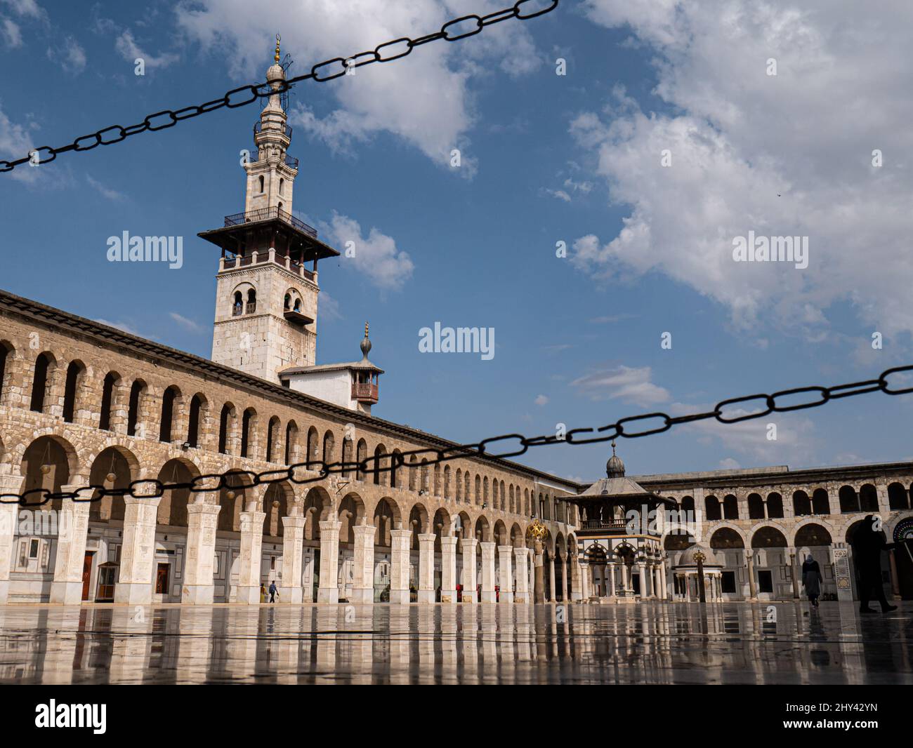 Omawi Mosque in the old district of city of Syria, Damascus Stock Photo ...